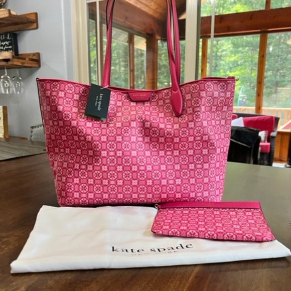 kate spade | Bags | Kate Spade Flower Monogram Sutton Medium Tote Bag ...